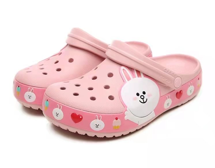 Girls' Pink Clogs - Cute Rabbit & Heart Design (Water-Friendly & Iconic ...