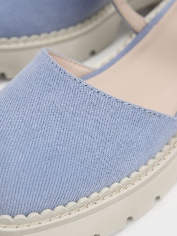 Charles & Keith Light Blue Canvas Mary Jane Espadrille Platform Sandals ...