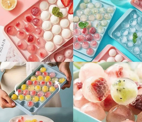 CWC Sphere Ice Cube Tray with Lid - Reusable Ice Ball Maker - Brand zone